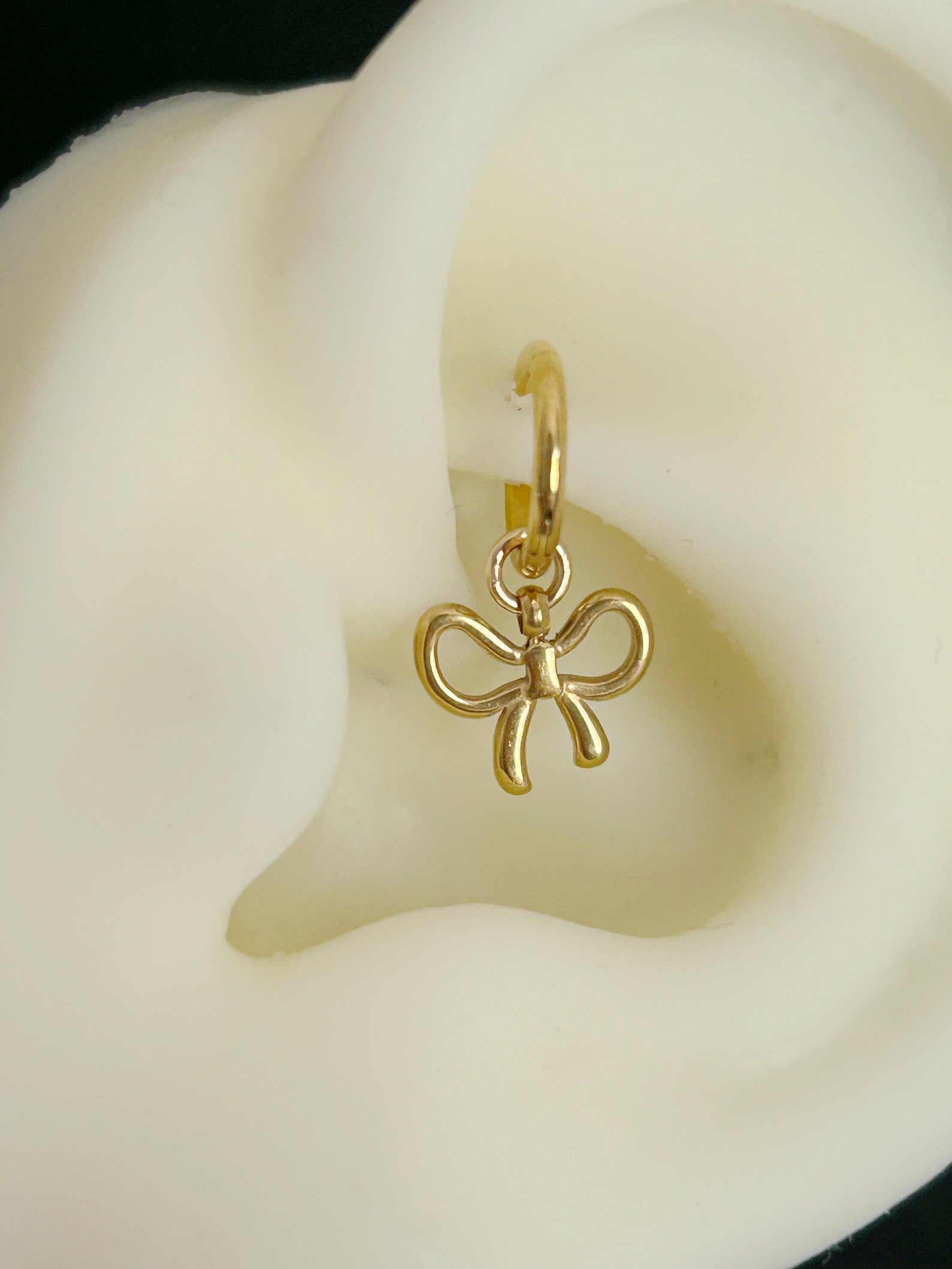 1 Pc-20g 18g 16g Clicker - GOLD 316L Stainless Steel - Rook Hoop With ...