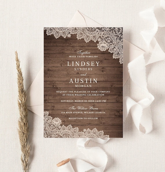 Lace Wedding Invitation Templates