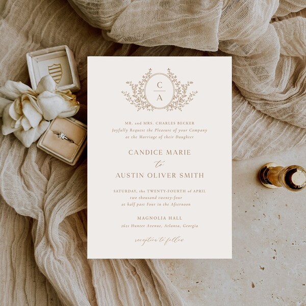 Modern Botanical Wedding Invitation - Etsy