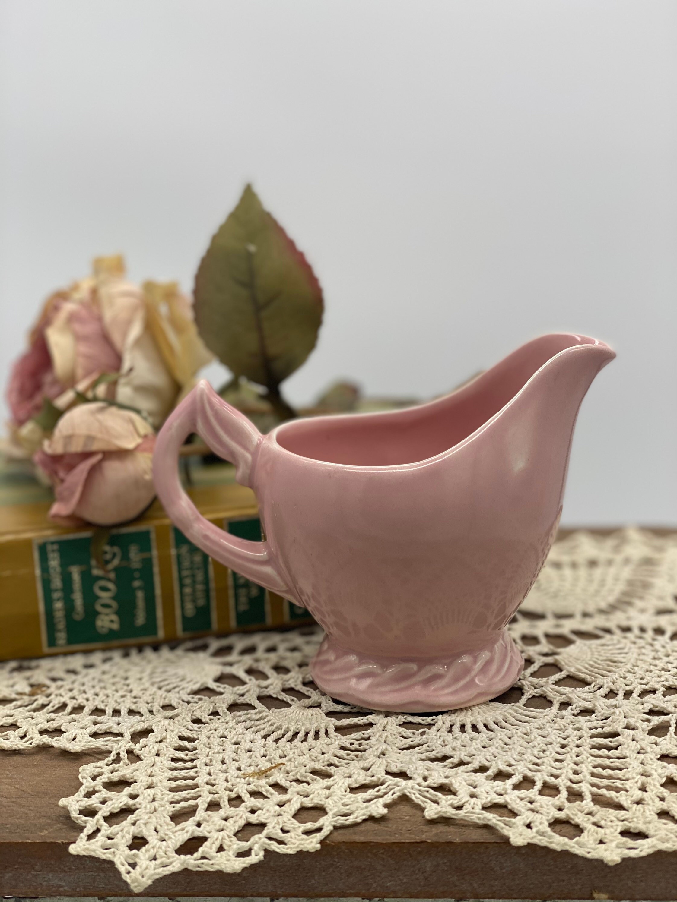 Pink Creamer, Vintage Pottery Creamer or Small Pitcher for Gravy or ...