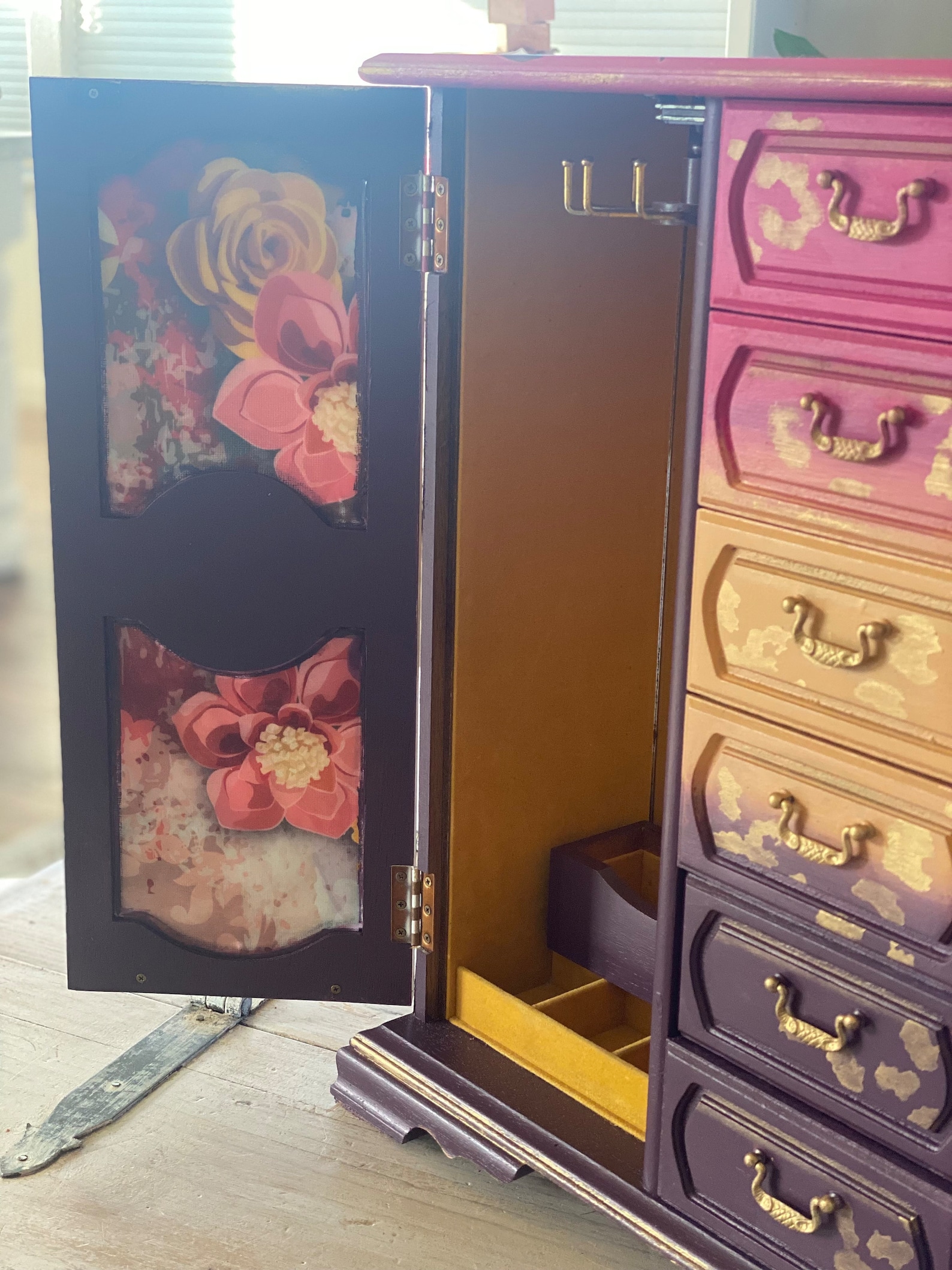 Painted Extra Large Jewelry Box Jewelry Storage Repurposed - Etsy