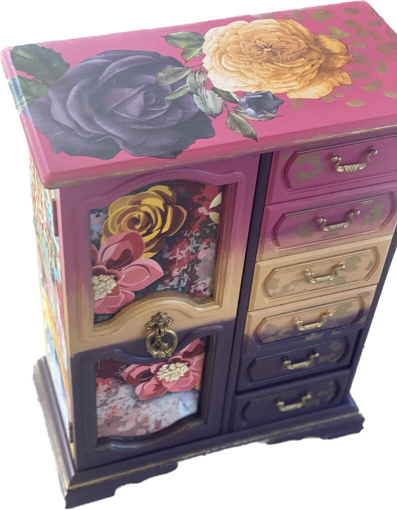 Painted Extra Large Jewelry Box Jewelry Storage Repurposed - Etsy