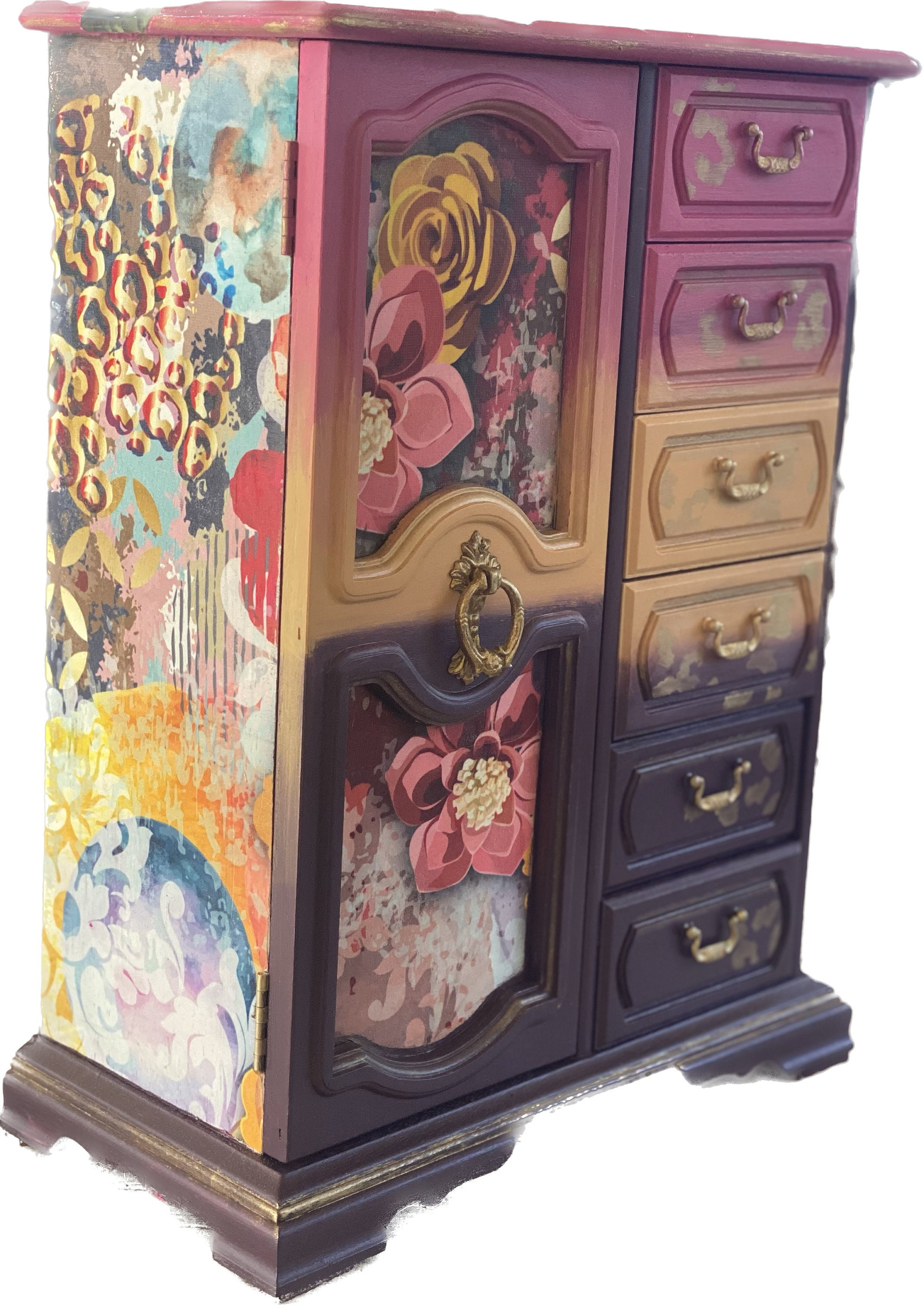 Painted Extra Large Jewelry Box Jewelry Storage Repurposed - Etsy