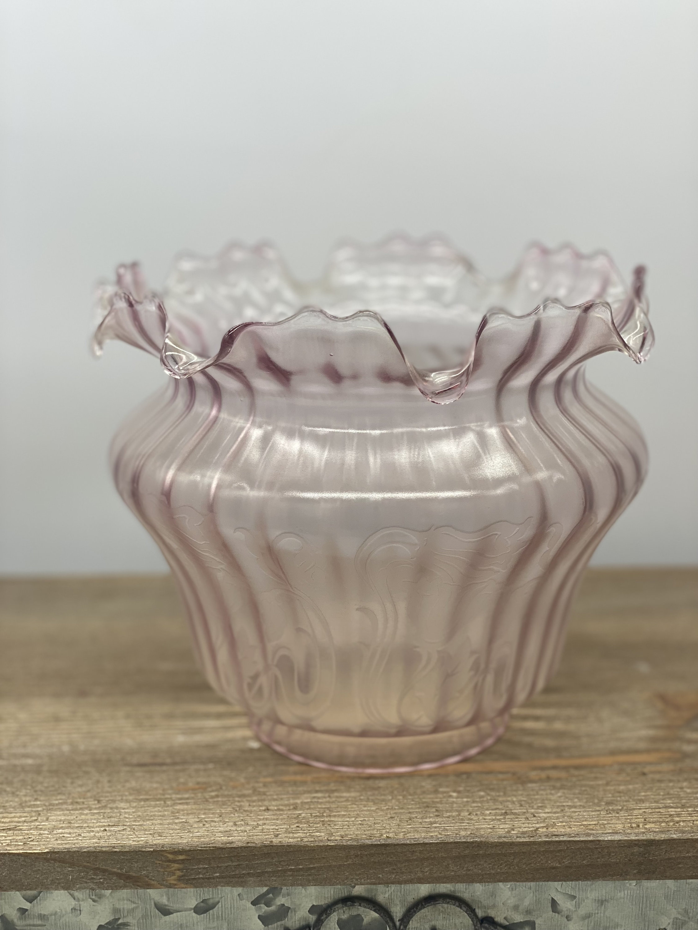 Lamp Shades, Frosted Pink Glass Lamp Shades, Pink Etched Lamp Shades ...