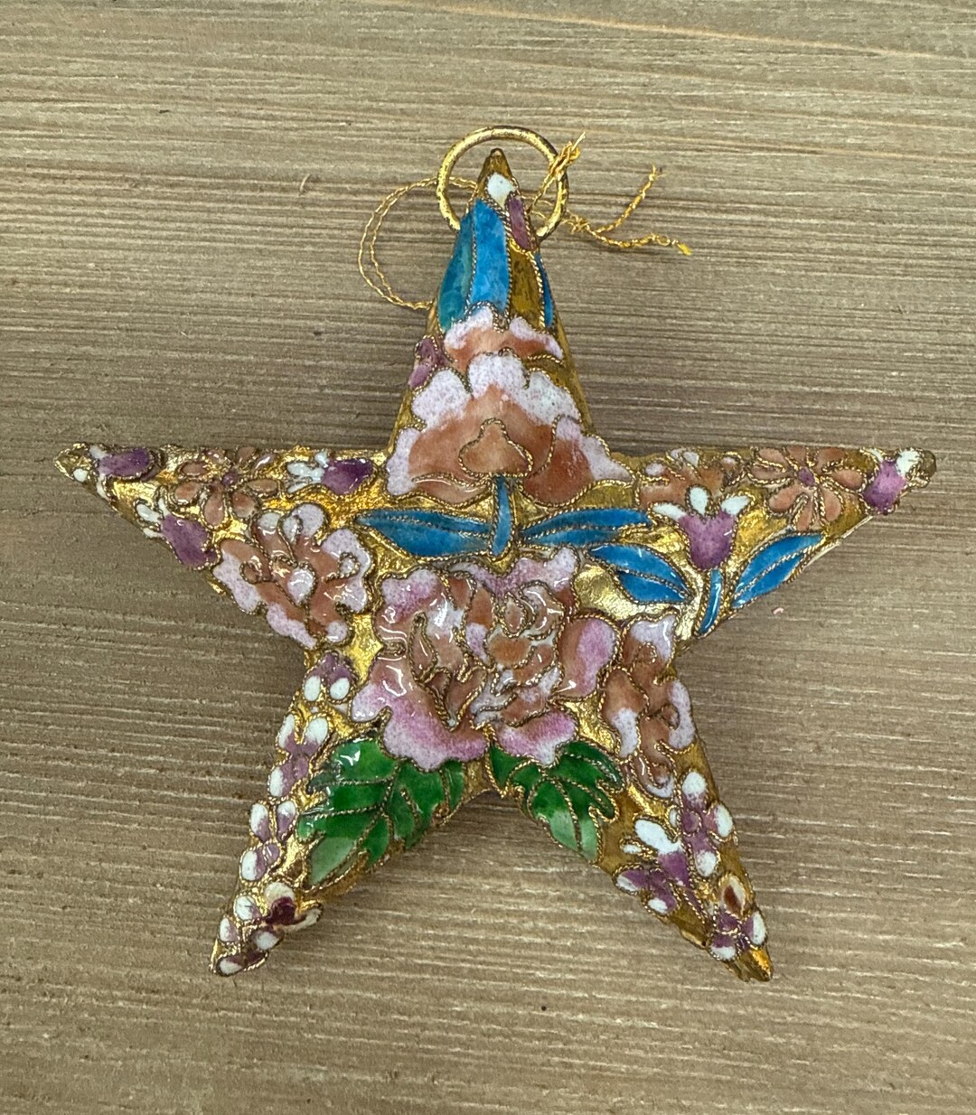 One Left STAR Vintage Cloisonné Christmas Ornaments in Pinks, Purples ...