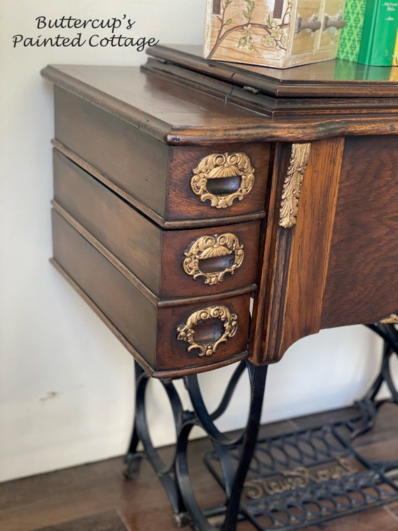 Vintage sewing cabinet with drawers store