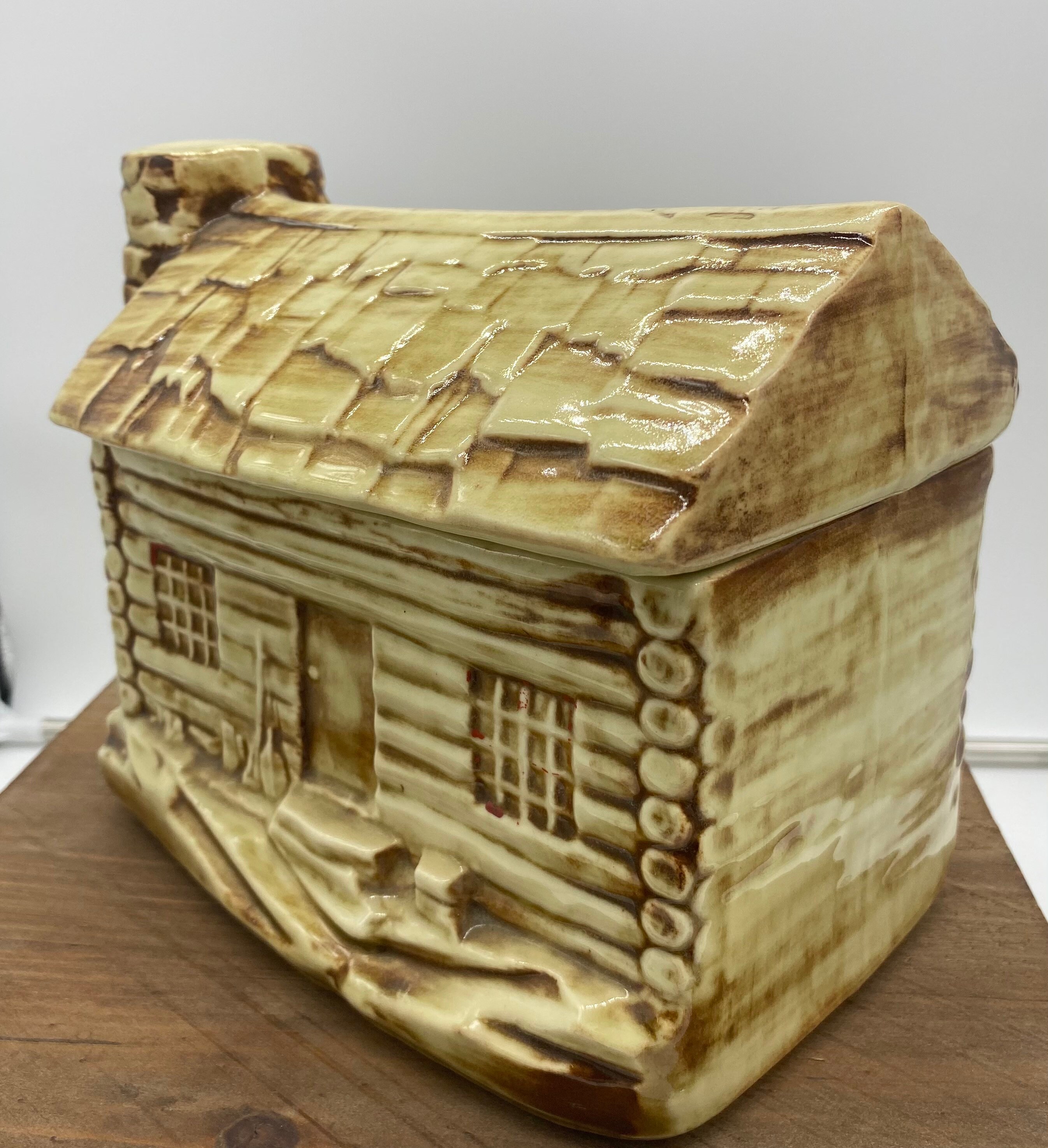 Home & Living Kitchen Storage Log Cabin Decoration Log Cabin Snack Jar ...
