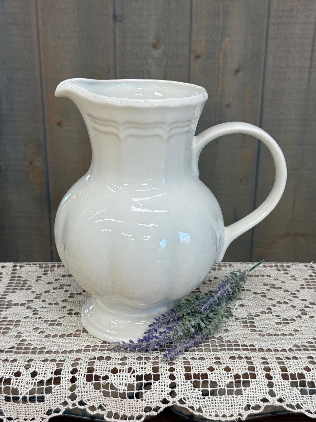 Mikasa French Countryside Pitcher White Pitcher, Vase, Farmhouse and ...