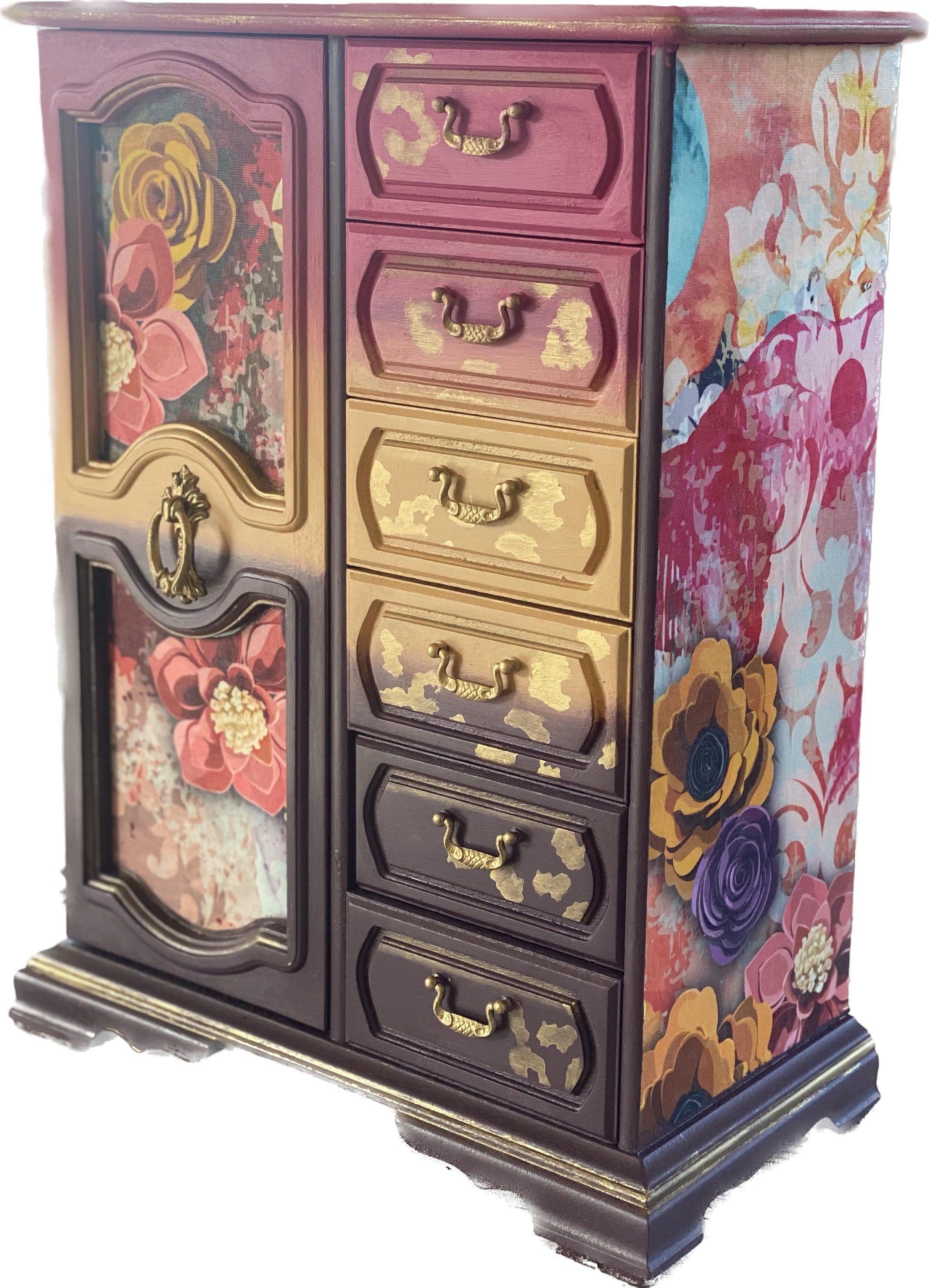 Painted Extra Large Jewelry Box Jewelry Storage Repurposed - Etsy