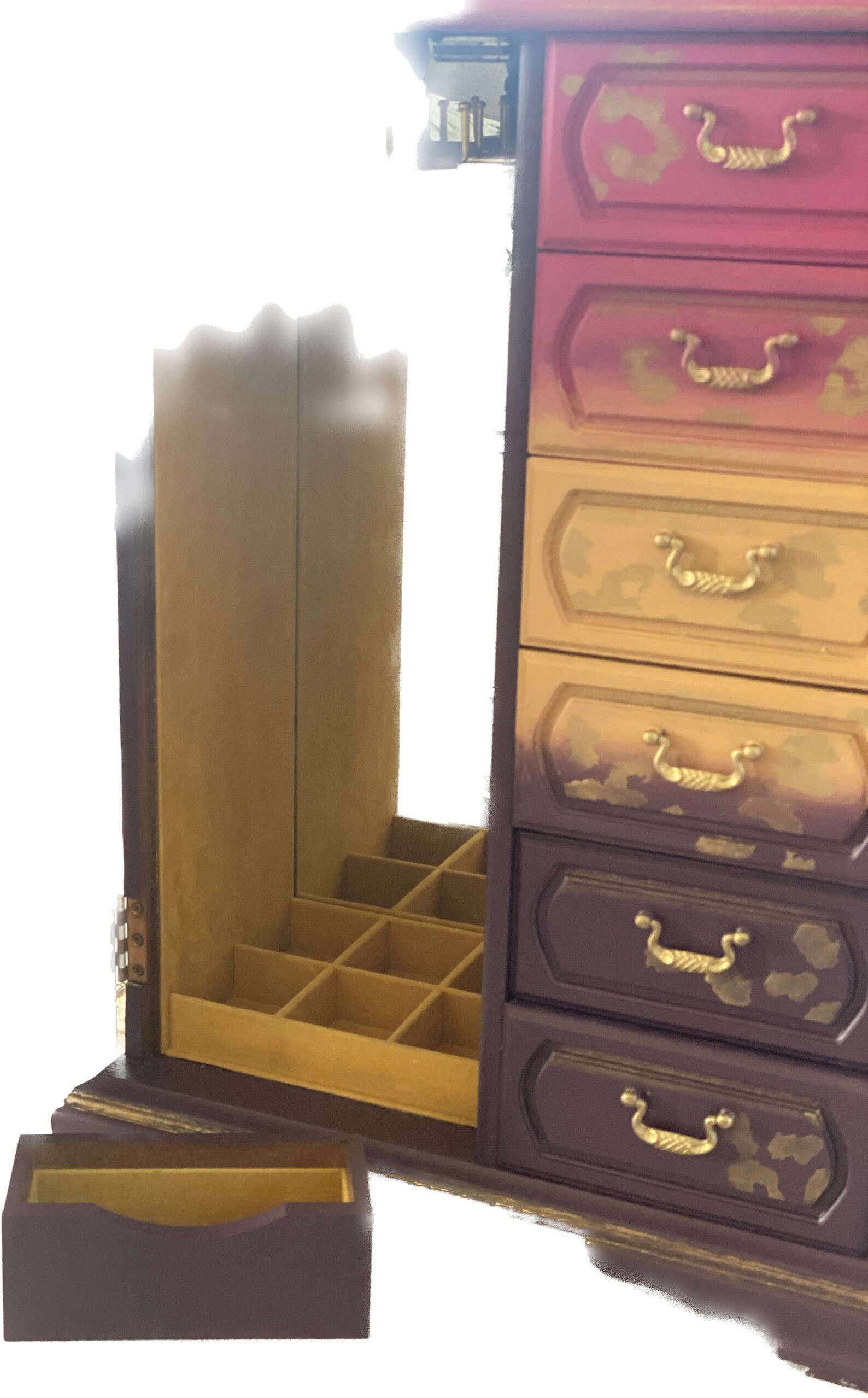 Painted Extra Large Jewelry Box Jewelry Storage Repurposed - Etsy