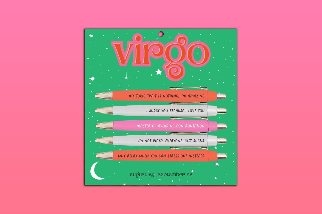 Virgo Pen Set Astrology, Funny, Gift, Zodiac - Etsy