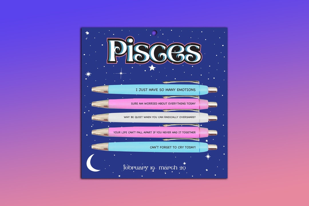 Pisces Pen Set Astrology, Zodiac, Funny, Pen, Gift - Etsy