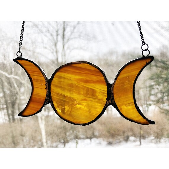 Moon Phase Stained Glass Wall/window Hanging | Etsy