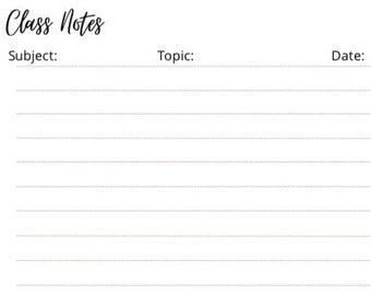 Textbook Notes Lined Paper| Minimalist Simple Design| Printable for ...