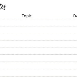 Class Notes Lined Paper Template| Minimalist Simple Design| Printable ...