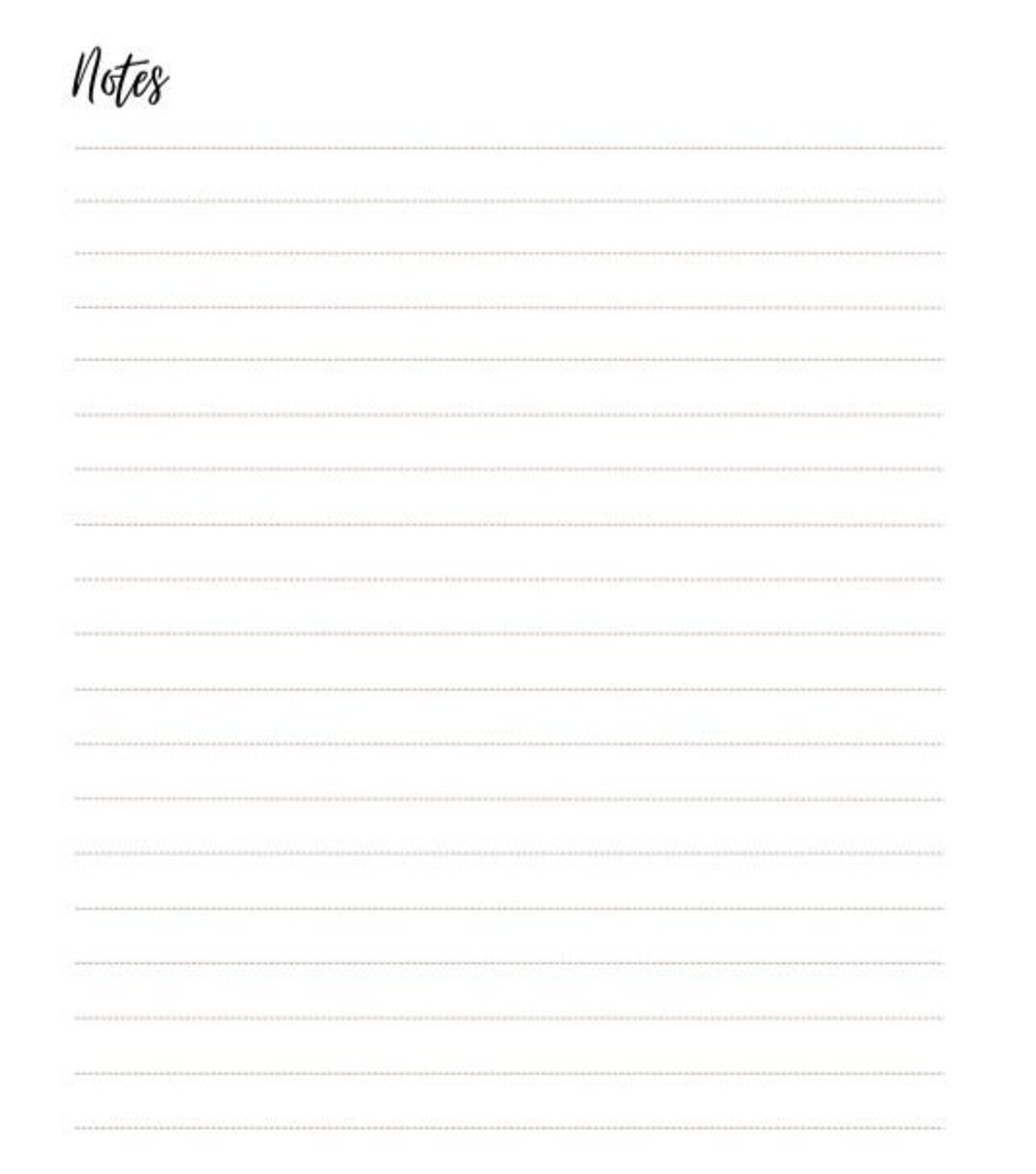 Simple Notes Lined Paper| Printable for School| Minimalist - Etsy