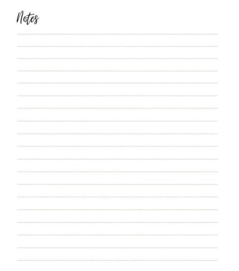 Simple Notes Lined Paper| Printable for School| Minimalist - Etsy