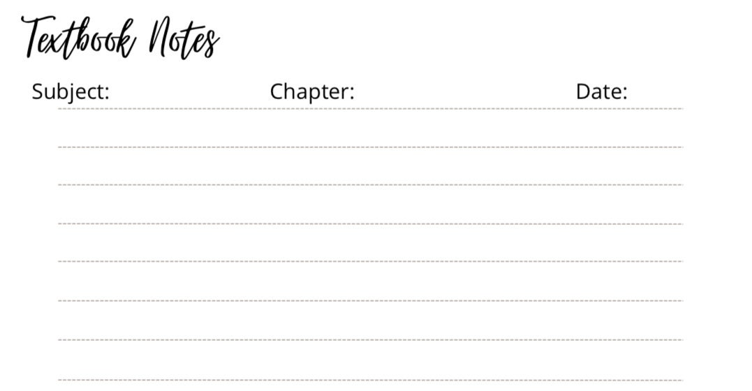Textbook Notes Lined Paper| Minimalist Simple Design| Printable for ...