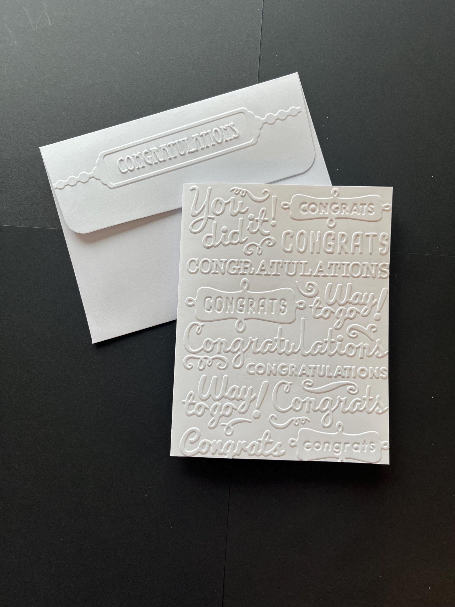 2 Embossed Congratulations Cards - Etsy