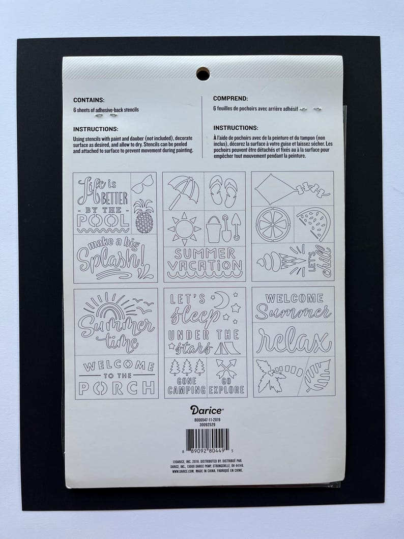 Summer Themed Adhesive Back Stencils - Etsy