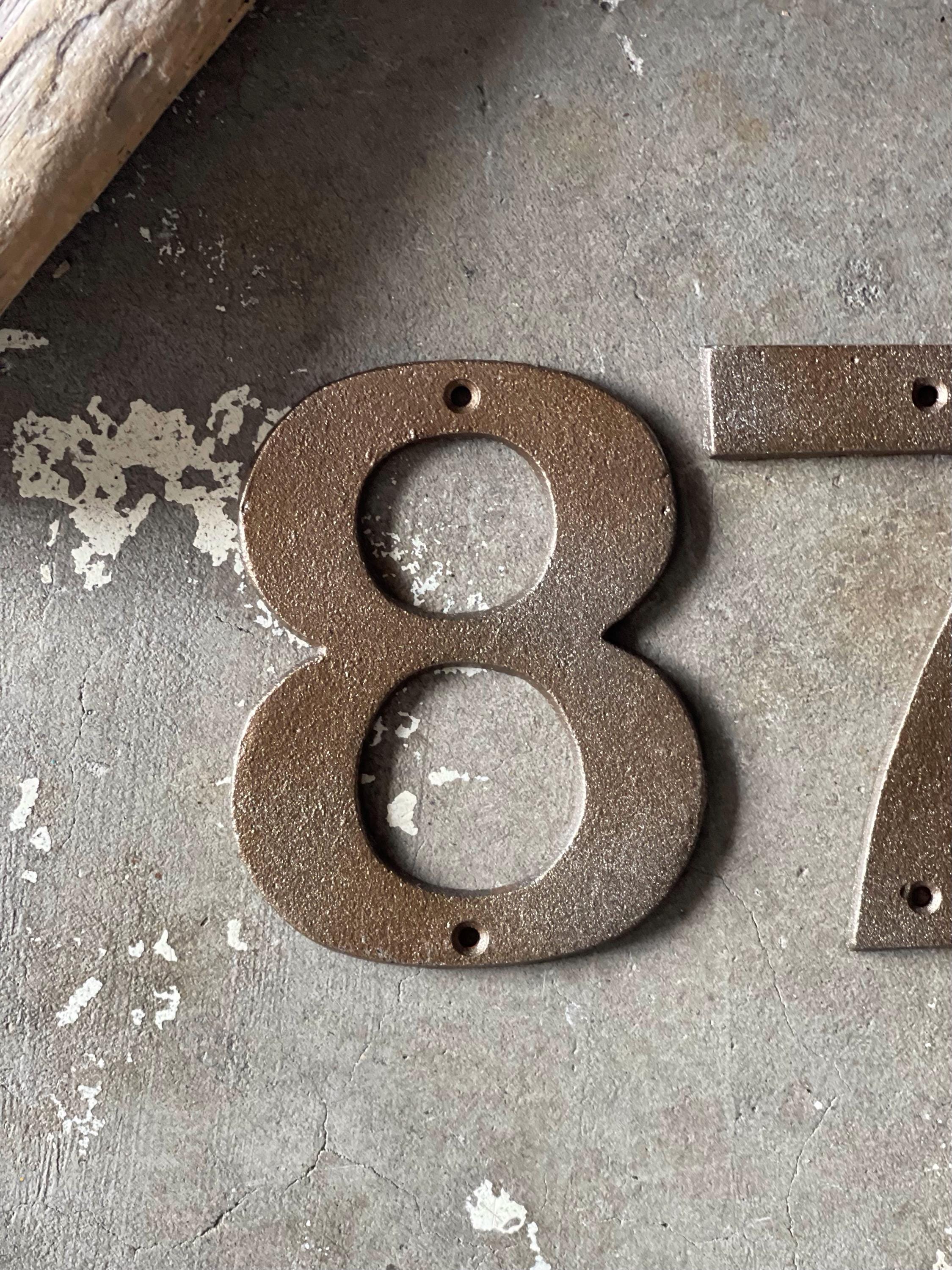 Large Iron House Numbers Modern Style Home Decor Dark Brass LOW ...