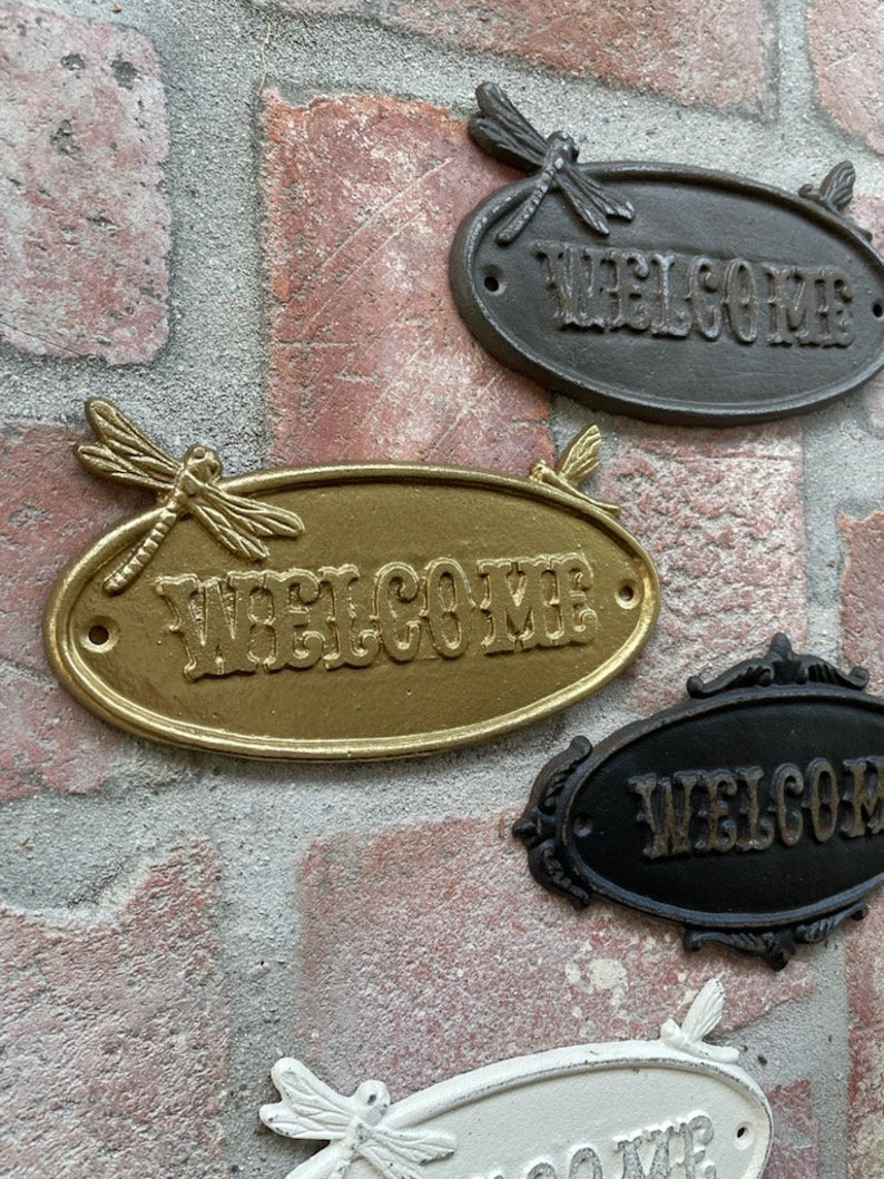 Iron "welcome" Plaque, Home Decor, for the Home, Shabby Chic, Rustic ...