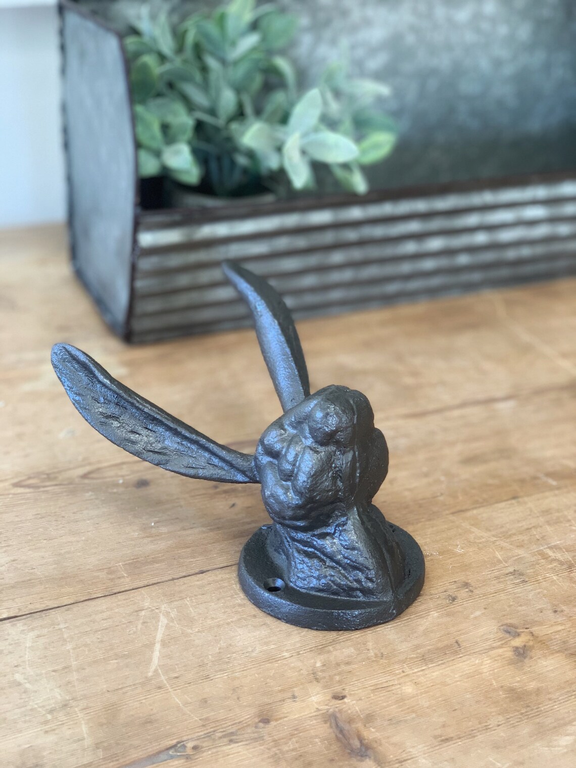 Iron Rabbit Wall Hook Metal Wall Decor Metal Wall Hook Iron - Etsy