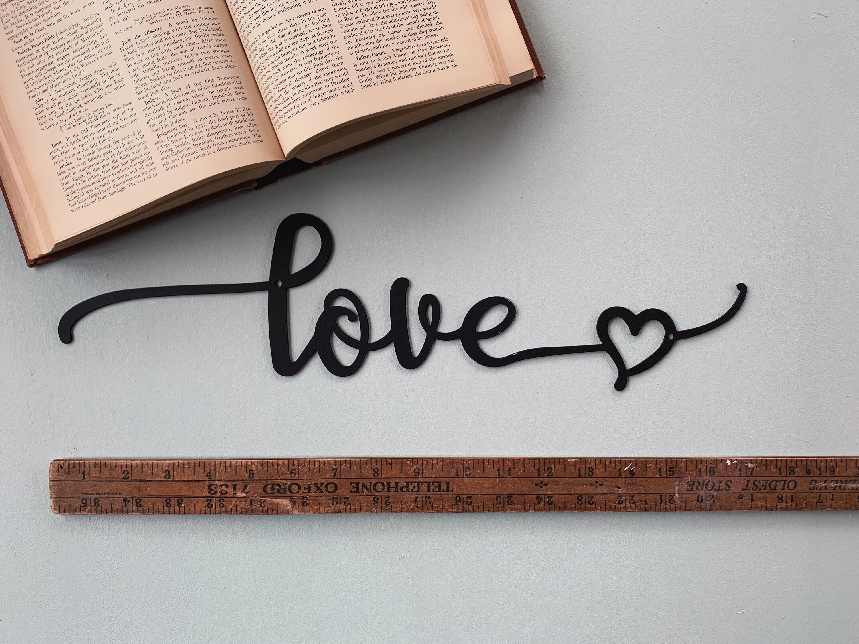 Metal Love Sign, Metal Love Ornament, Metal Wall Art, Wall Sign - Etsy