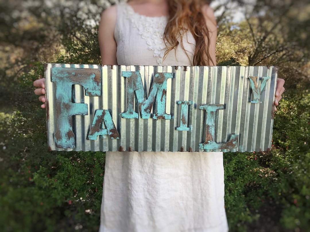 Family Sign, Wall Decor, Home Decor, Family Sign Metal, Galvanized ...