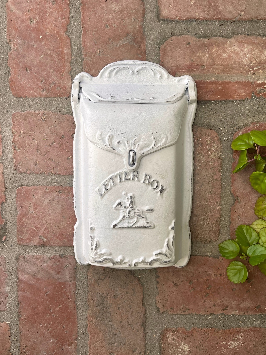 Mailbox Wall Mount, Mailbox Post, White Mailbox, Metal Box, Wedding ...