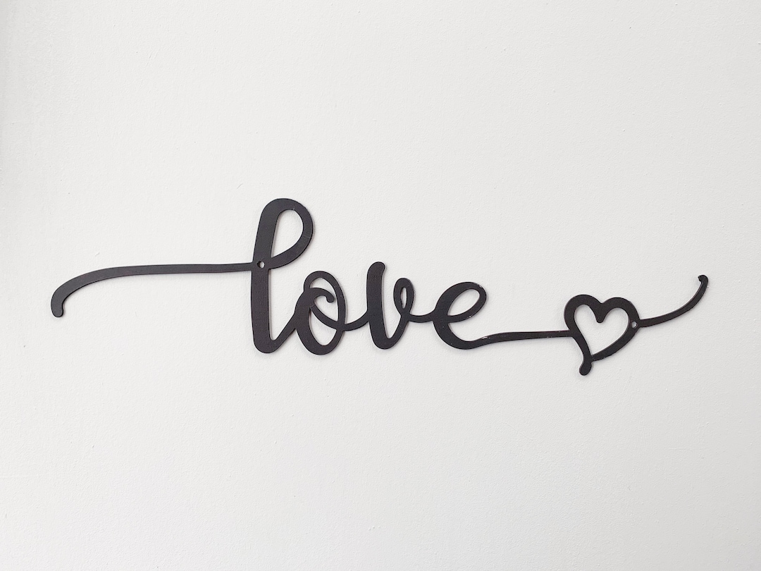 Metal Love Sign, Metal Love Ornament, Metal Wall Art, Wall Sign - Etsy