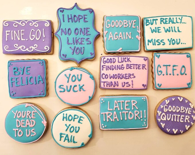 Sarcastic Farewell Cookies (12) - Etsy