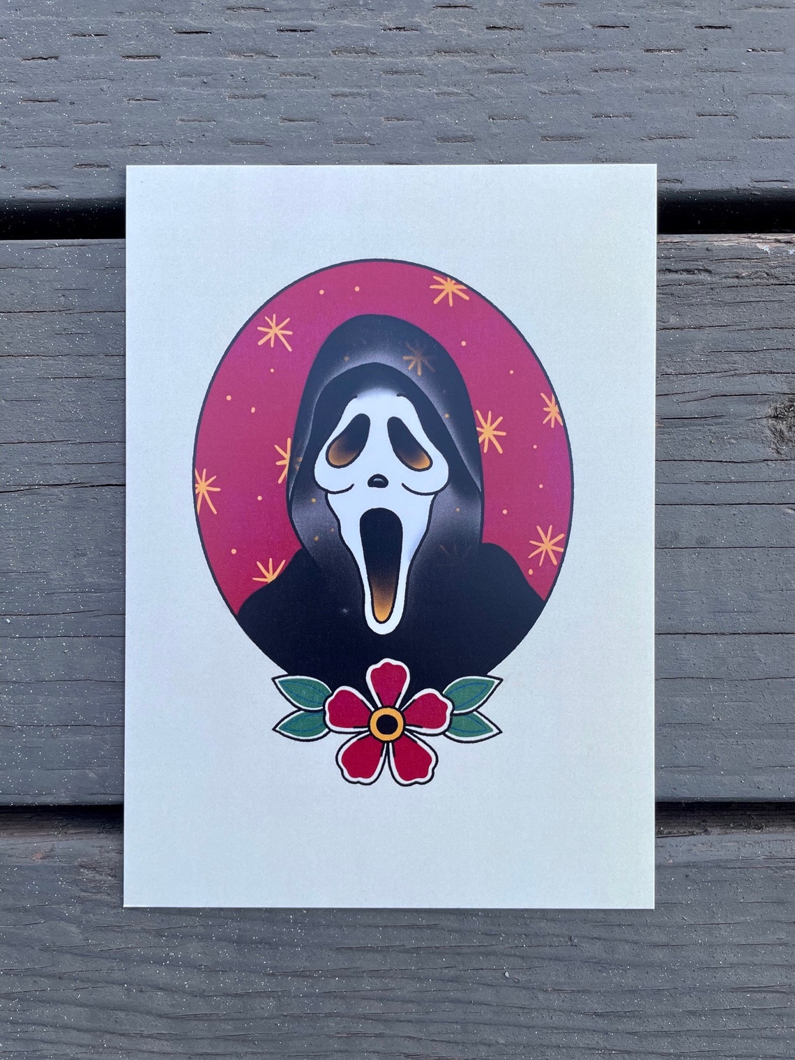 Traditional Ghostface Mini Print | Etsy