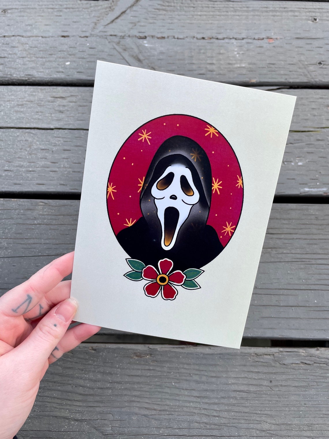 Traditional Ghostface Mini Print | Etsy