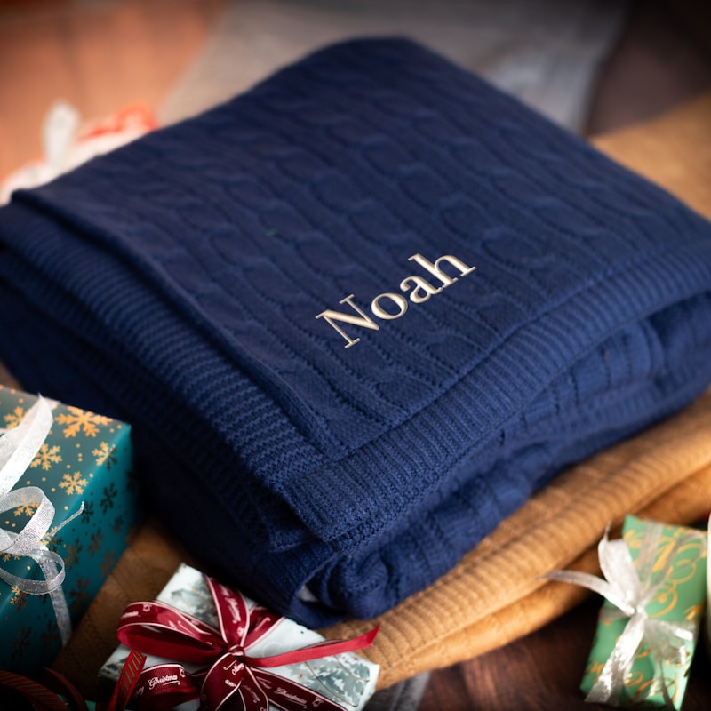 Monogrammed Soft Throw - Etsy