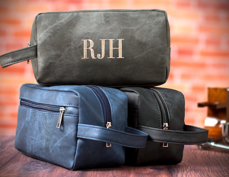 Personalized Dopp Kit Faux Leather Shaving Kit Holiday Gift - Etsy