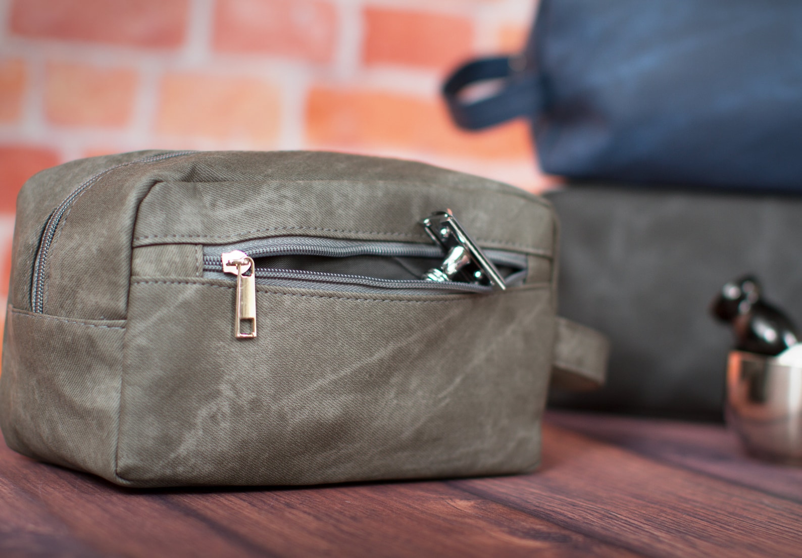 Personalized Dopp Kit, Faux Leather Shaving Kit, Holiday Gift for Him ...