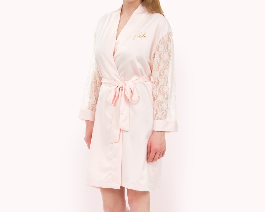 Personalized Robe, Lace Satin Robe, Custom Birthday Gift for Her ...