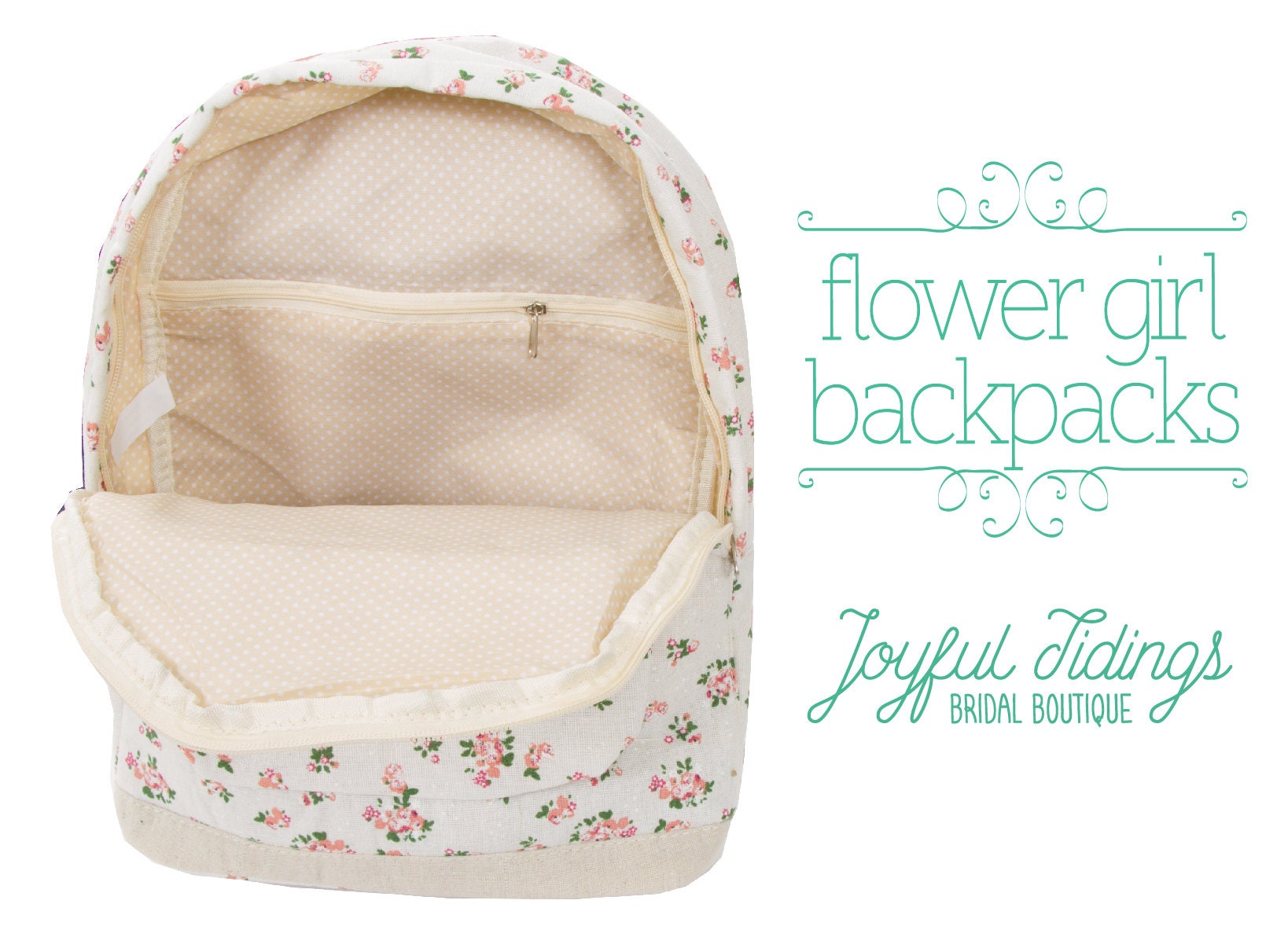SALE Embroidered Flower Girl Backpack, Flower Girl Gift, Girl's ...