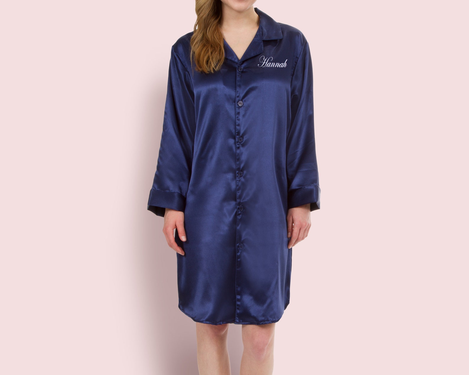 Personalized Nightshirt, Monogrammed Button Down Shirt, Satin ...