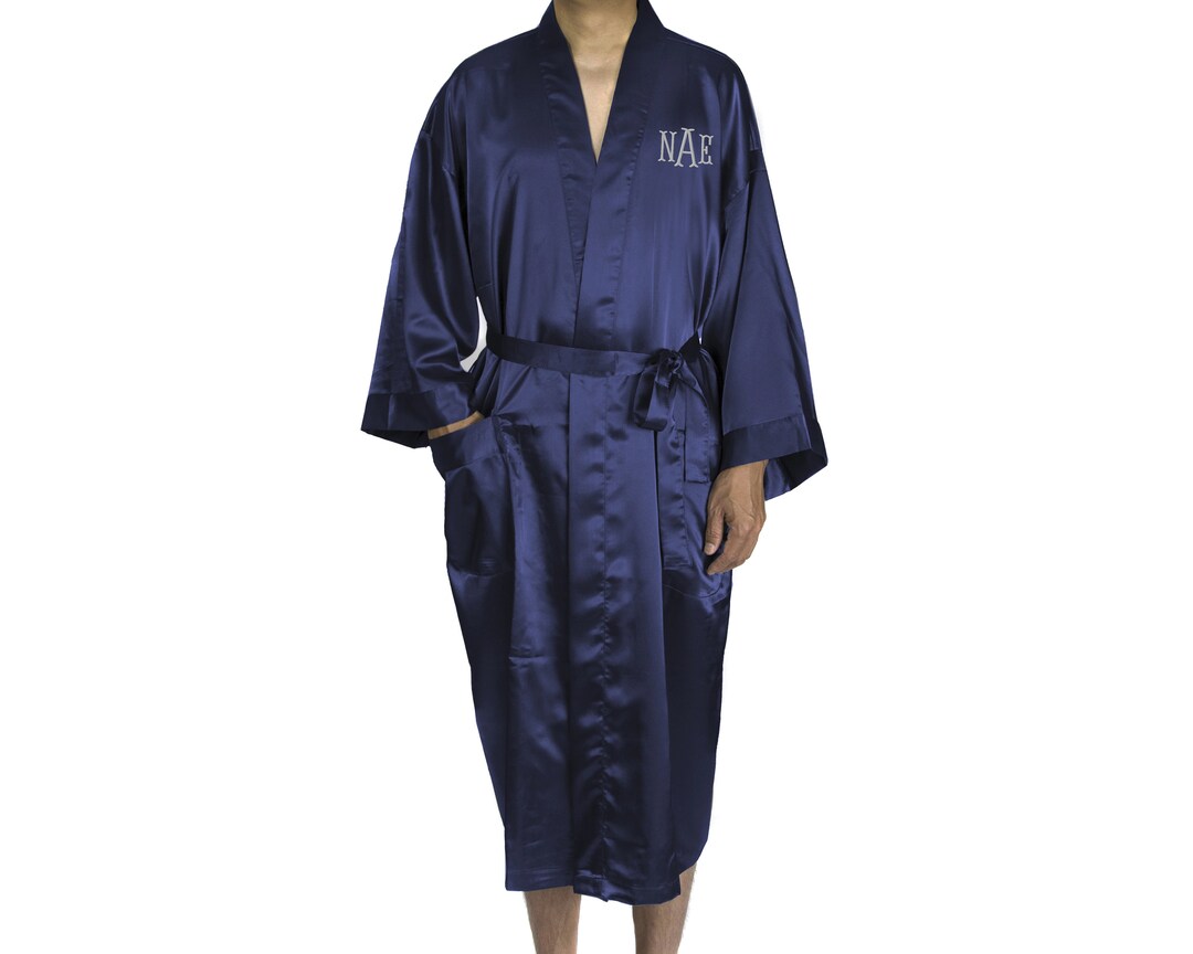 Personalized Men's Satin Robe, Father's Day Gift Robe, New Dad Gift ...