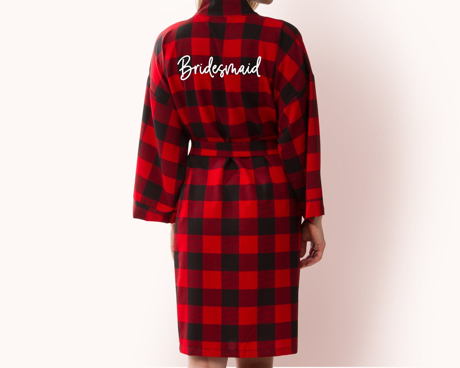 Personalized Plaid Robe Bridesmaid Gift Long Bridesmaid - Etsy
