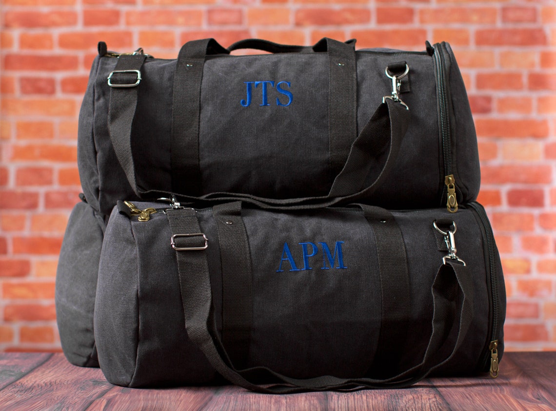 Personalized Canvas Duffel Bag Monogrammed Gift for Dad - Etsy