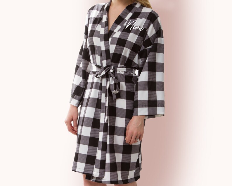 Personalized Plaid Robe Bridesmaid Gift Long Bridesmaid - Etsy