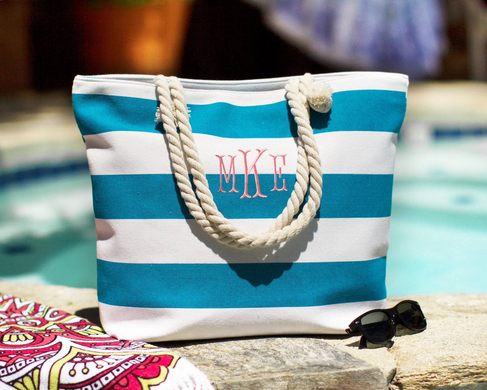 Personalized Beach Bag Custom Name Tote Bag Bridal Party - Etsy
