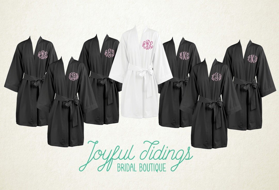 BULK DISCOUNT Set of 7+ Personalized Oxford Black Robes, Bridesmaids ...