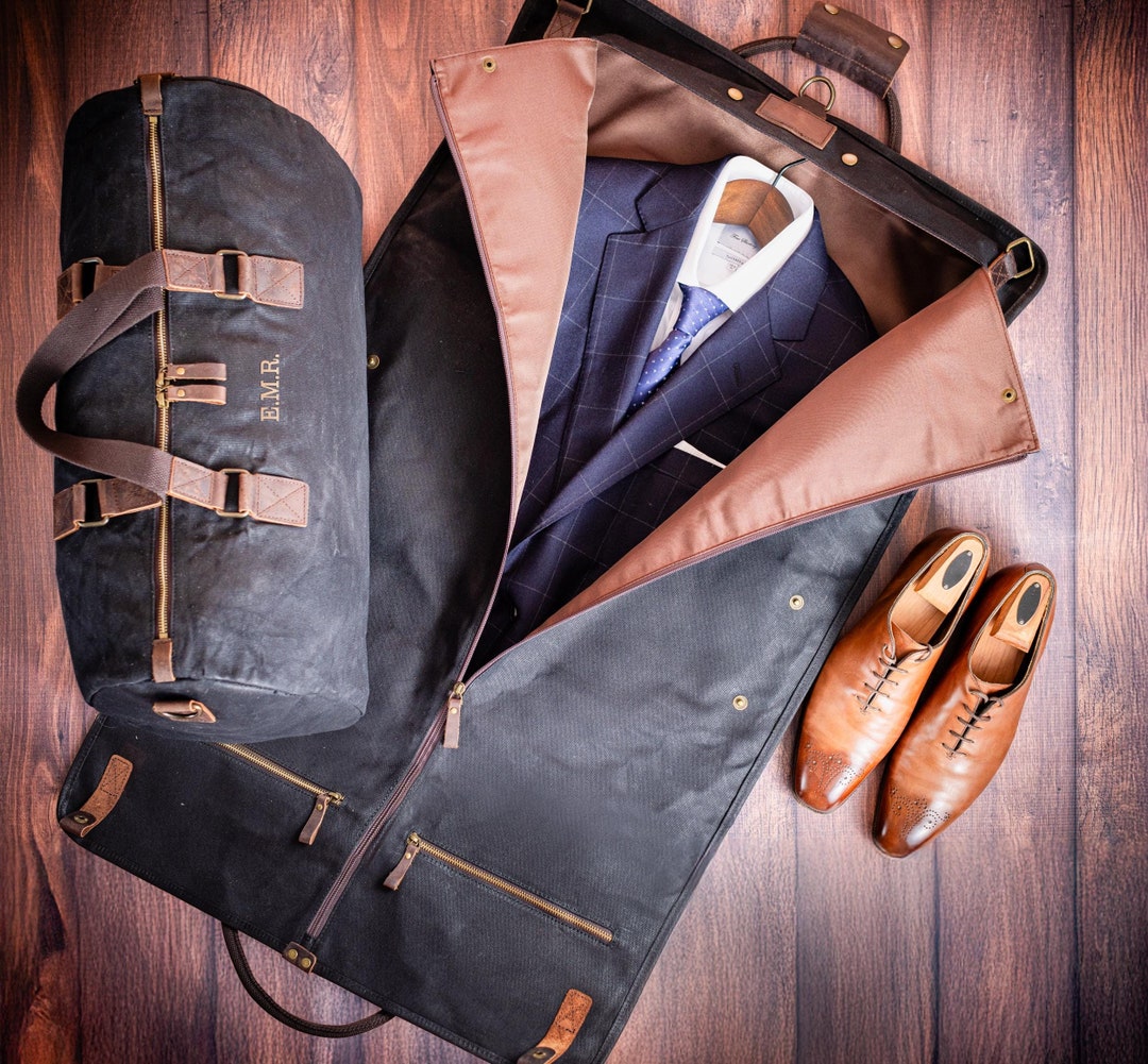 Garment Bag Duffle Combo Set, Groomsmen Gift Convertible Duffle Bag ...