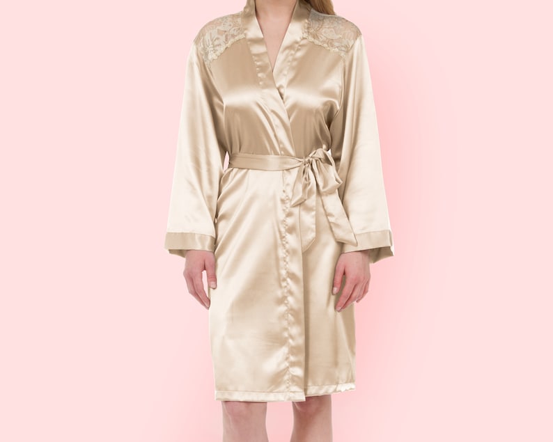 Personalized Lace Satin Robes Bride Tribe Robes Bridesmaid - Etsy