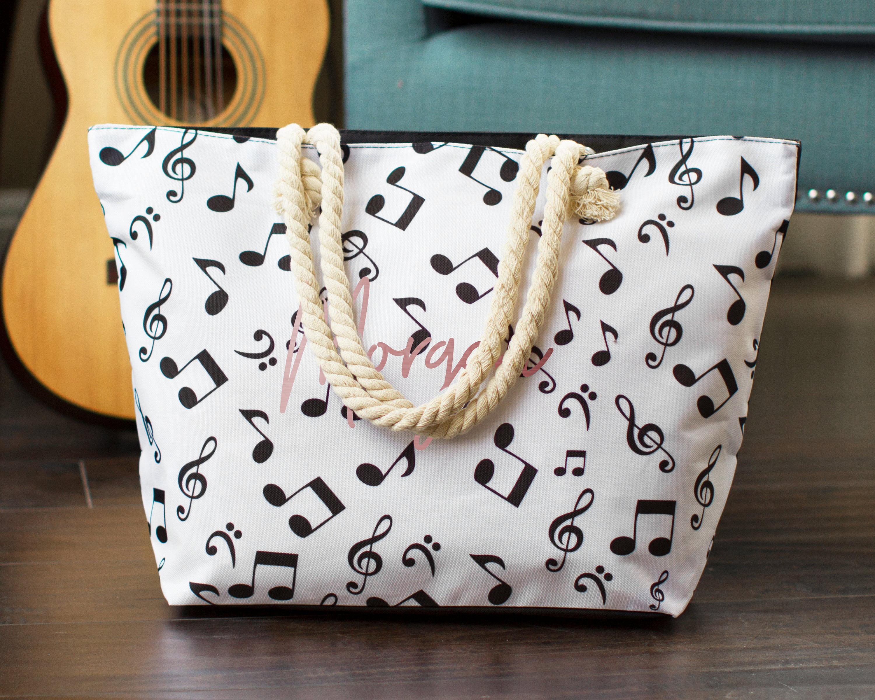 Personalized Music Notes Tote Bag Custom Gift for Mom - Etsy