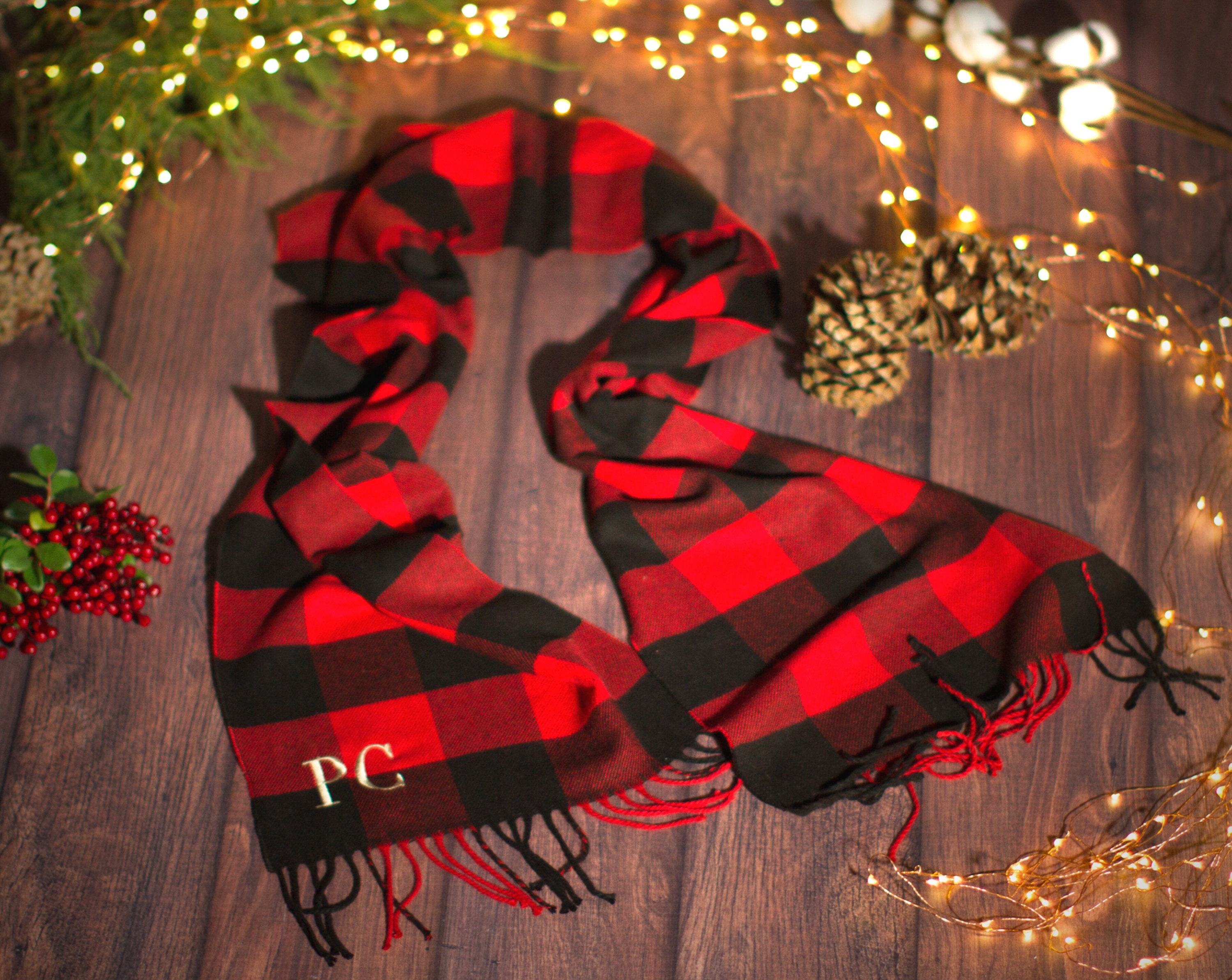 Personalized Plush Scarf Personalized Holiday Gift for Her | Etsy